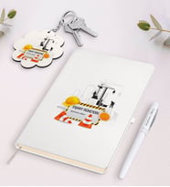 BK Gift Kişiye Özel İnşaat Mühendisi Beyaz Defter Kalem Ve Anahtarlık ...