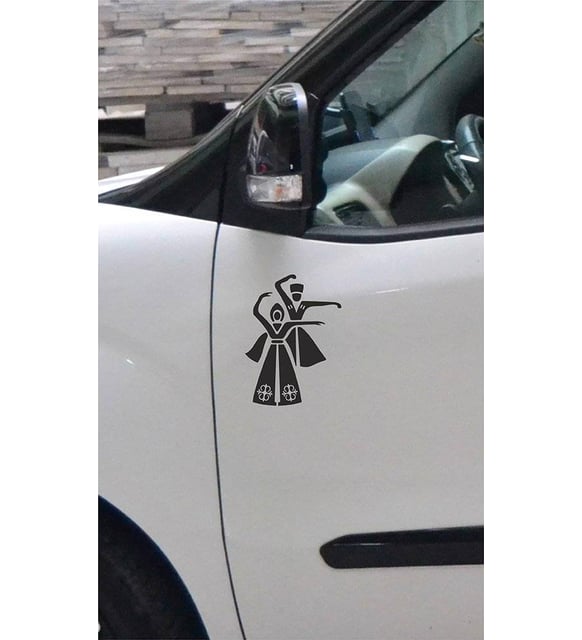 Çerkes Bay Bayan Araba Sticker Araba (Siyah) 18 Cm 2 Adet