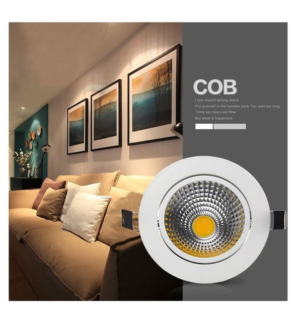 10 Adet 5W Cob Led Gömme Tavan Spot Driverli Beyaz Kasa Beyaz Işık