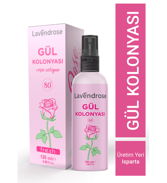 Gül Kolonyası 120 Ml * Rose Cologne * Sprey Şişe Çanta Boy Türk Kolonyası