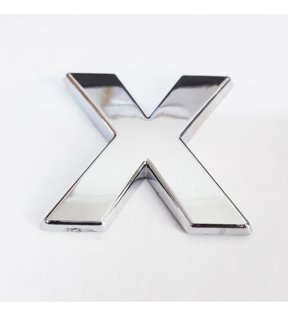 X Harfi 3,75 cm Krom Yapışkanlı