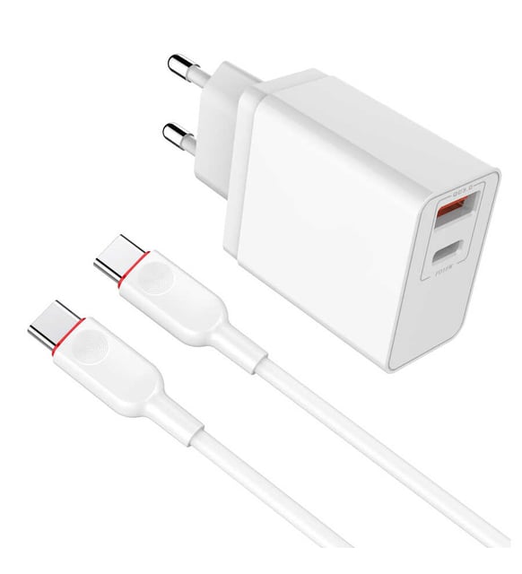 İki Ucu Type-C Kablo + Adaptör Başlığı Şarj Seti Type-C ve USB Adaptör ...