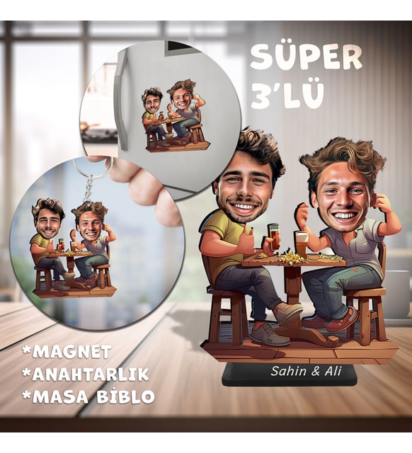 Caricature Gift Shop ® I Kişiye Özel Karikatür Figür I Ahşap Masa Biblo ...