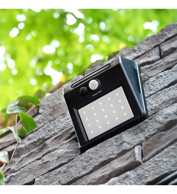 Maxled MX-9000 - 15W 6500K Soğuk Beyaz Sensörlü Solar LED Aplik - IP65