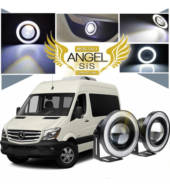 Mercedes - Benz Sprinter Uyumlu, Universal Mercekli Led Angel Sis Farı ...