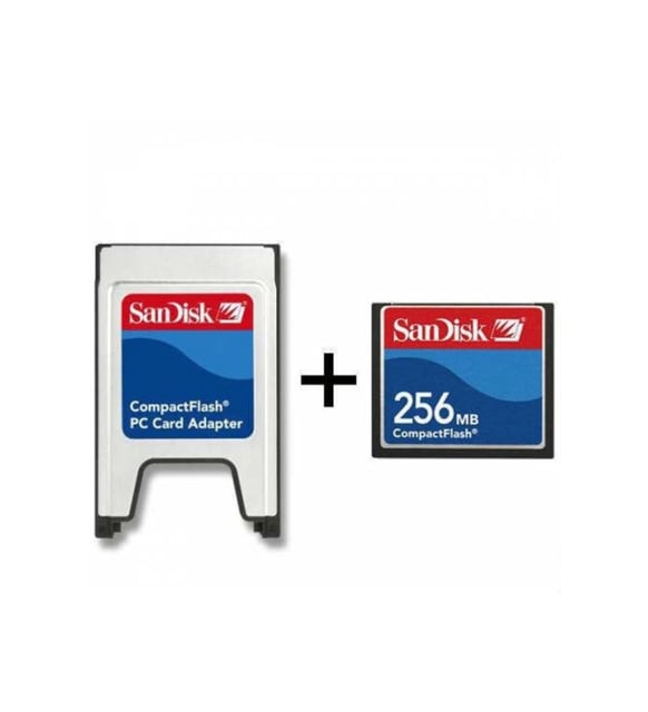 Sandisk 256MB Compact Flash Kart + PCMCIA Adaptör