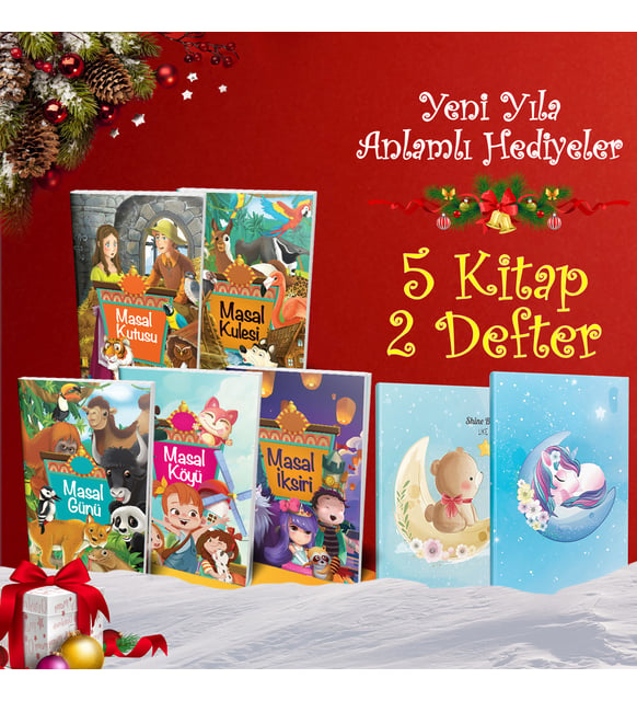 Masal Kitapları Seti - 5 Kitap 2 Defter -1