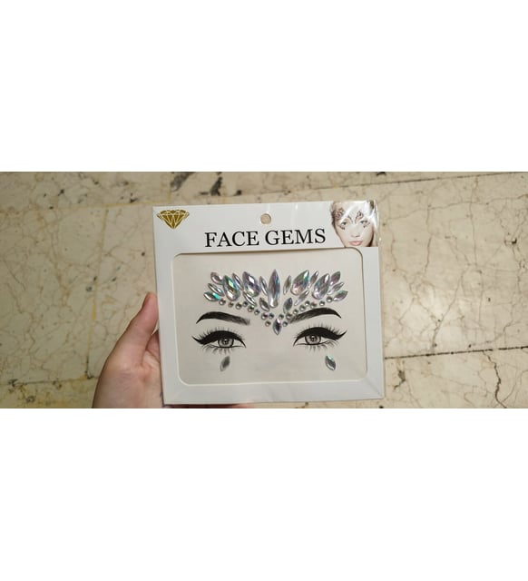 Yeni Hologram Kendinden Yapışkanlı Festival Yüz Taşı Sticker Face Gems