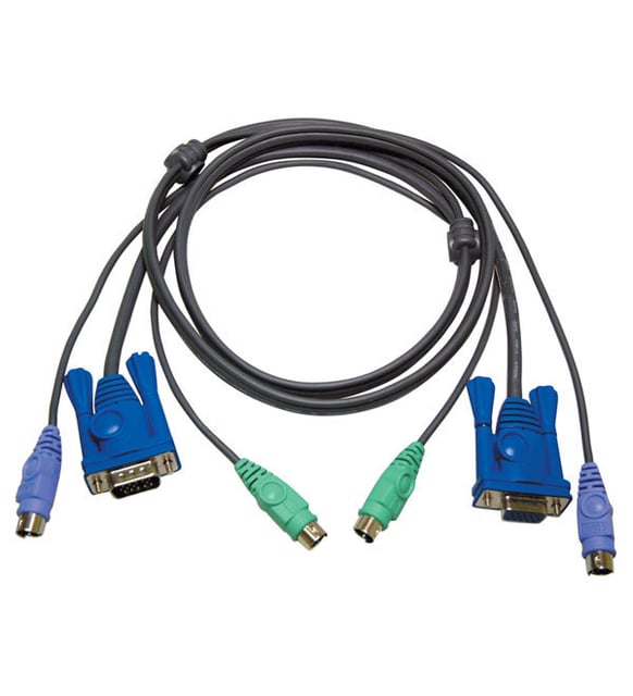 PS/2 KVM Kablosu, VGA Monitör 15 pin HDB Dişi, PS/2 Klavye 6 pin mini ...