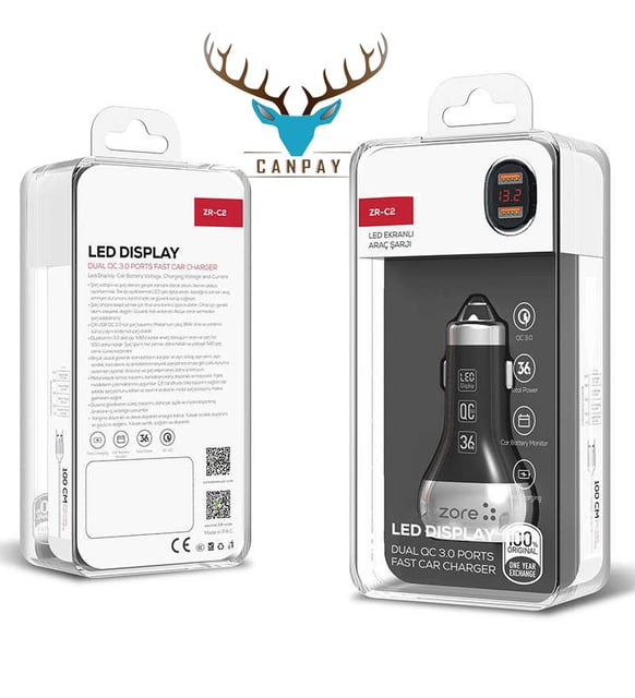 Araba Araç İçi 2x USB Çakmaklık Şarj Adaptörü Başlığı+(100CM Apple ...