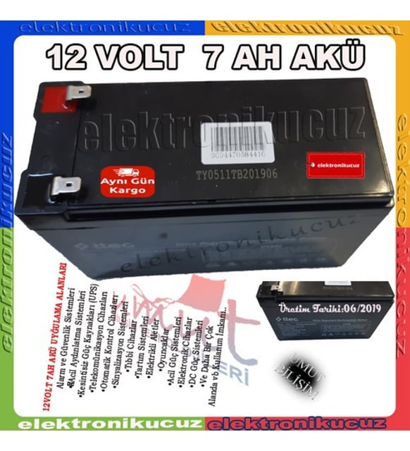 Umut Bilişim Teknolojileri 12v Akülü Araba Için 12v 7ah 12 Volt 7 Amper ...