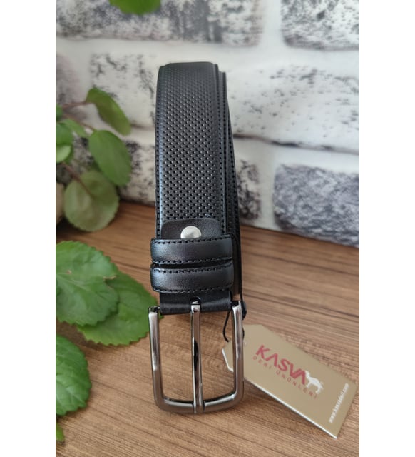 3.5 Cm Klasik Siyah Battal Orijinal Vidala Deri