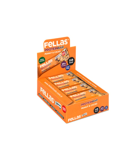 Fellas Protein Bar - Yer Fıstıklı ve Kakaolu 32g x 12 Adet