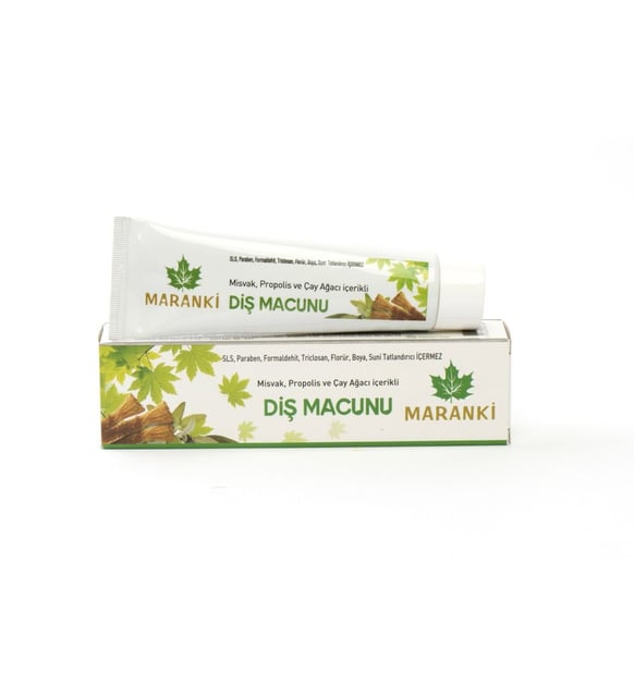 Maranki Propolis, Çay ağacı ve Misvaklı Katkısız Doğal Diş Macunu 100 Ml
