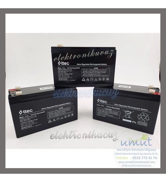 ACİL DURUM AKÜSÜ UPS GÜVENLİK YANGIN ALARM AKÜSÜ 12VOLT 7AMPER 12V 7AH ...
