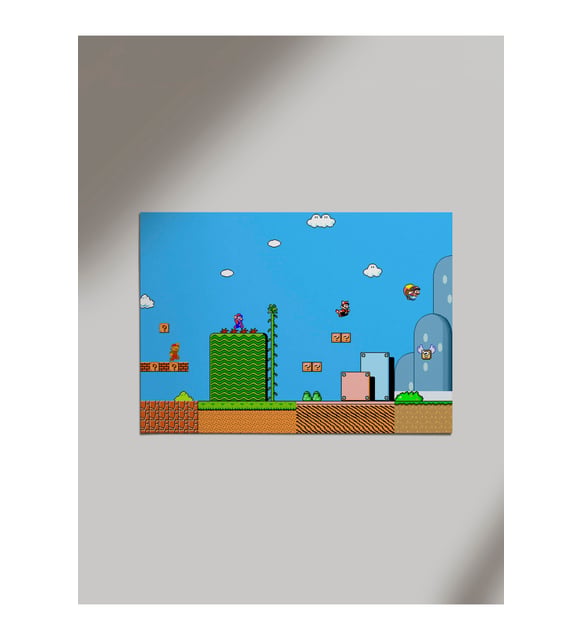 Super Mario Atari Oyun Kaset Ahşap Poster Tablo
