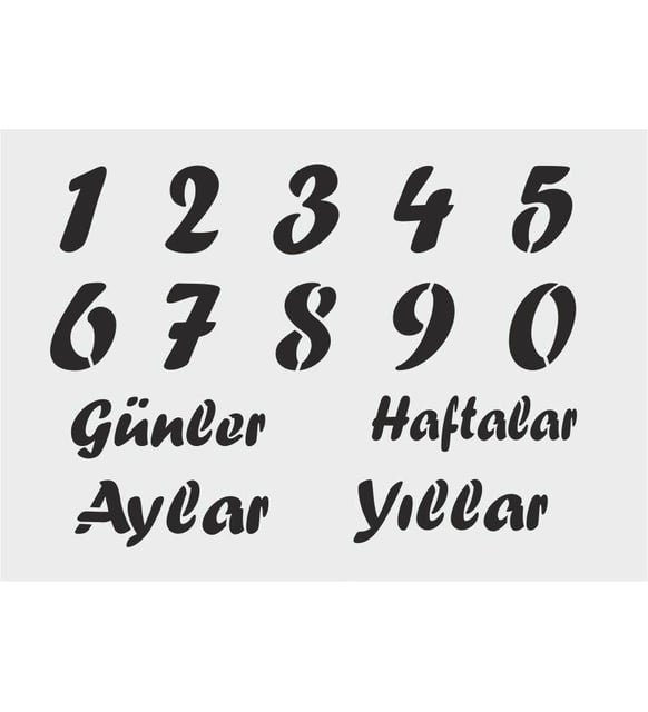 Yazı Desenler Stencil Şablon (21x30) YZ-316