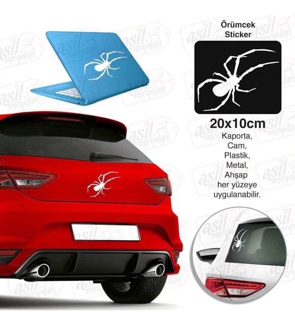 Zehirli Örümcek Beyaz Sticker, Oto, Araba, Araç, Etiket, Aksesuar ...