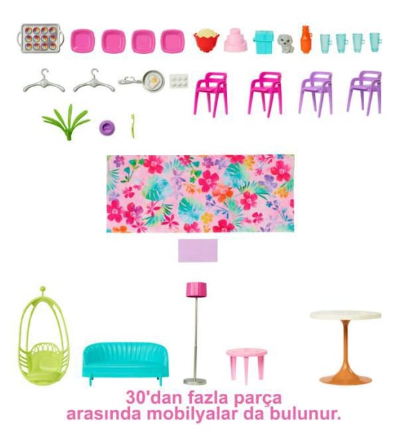 Barbie HCD50 Tatil Evi İki Katlı Barbie Evi
