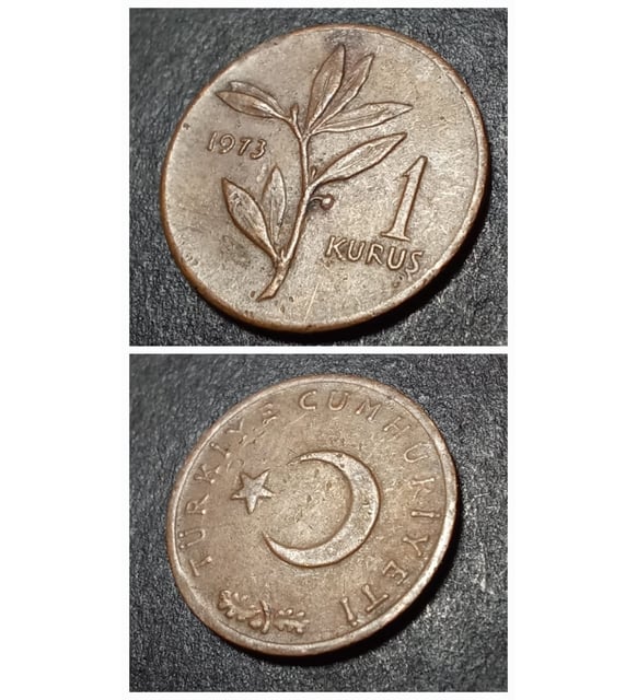 Escoines Koleksiyon 1973 5 Kuruş ÇT+ eski madeni para %97 Bakır ...