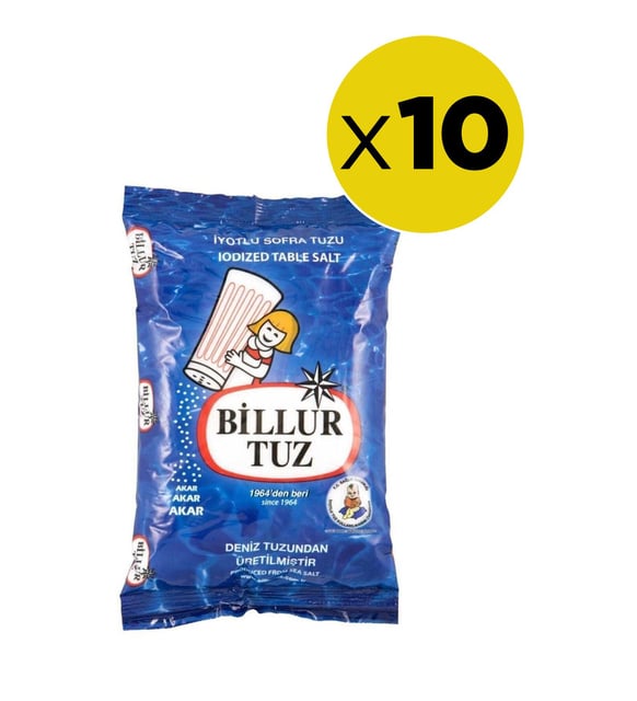 Billur Tuz Iyotlu 750 gr x 10 Adet