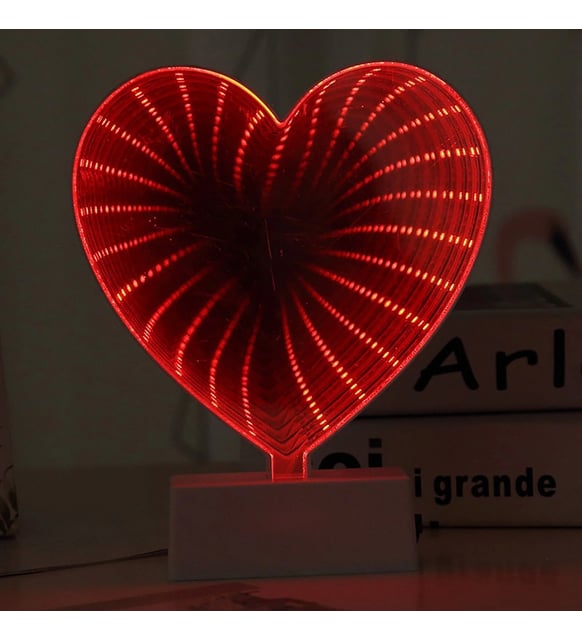 3D SIRADIŞI KALP IŞIKLI KALP 3D HEART TUNNEL LAMP RED LİGHT 3D IŞIKLI ...