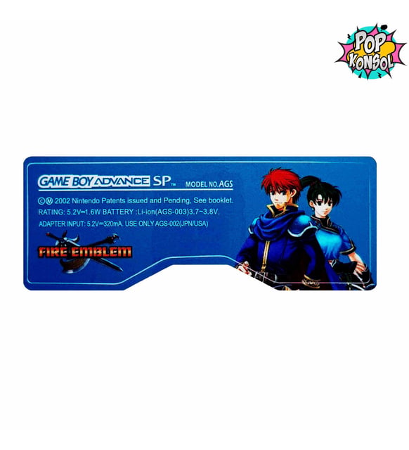 Gameboy Advance SP Arka Etiket Fire Emblem GBA SP Sticker MODEL 04