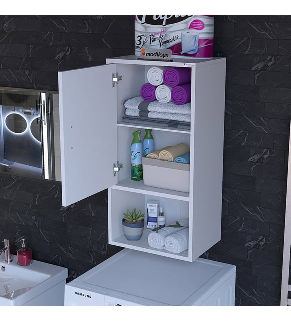 Modilayn Şile 50 x 88,4 x 32,5 cm Asma Dolap Çamaşır Makinesi Üstü ...
