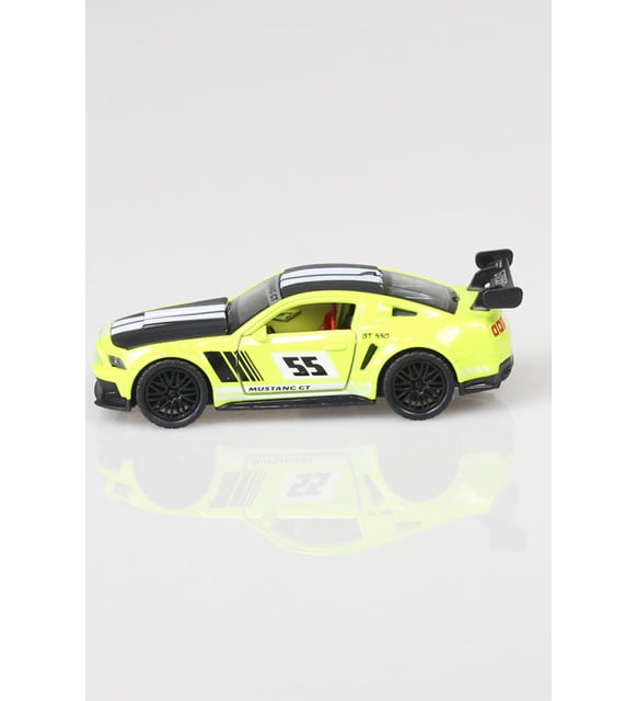 Metal Çek Bırak Oyuncak Mustang Araba Sarı Beyaz 11 cm 1:36 Hediye Kutulu