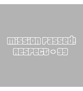Mission Passed Respect +99 Araba Stickeri siyah 15x5 CM (Siyah)