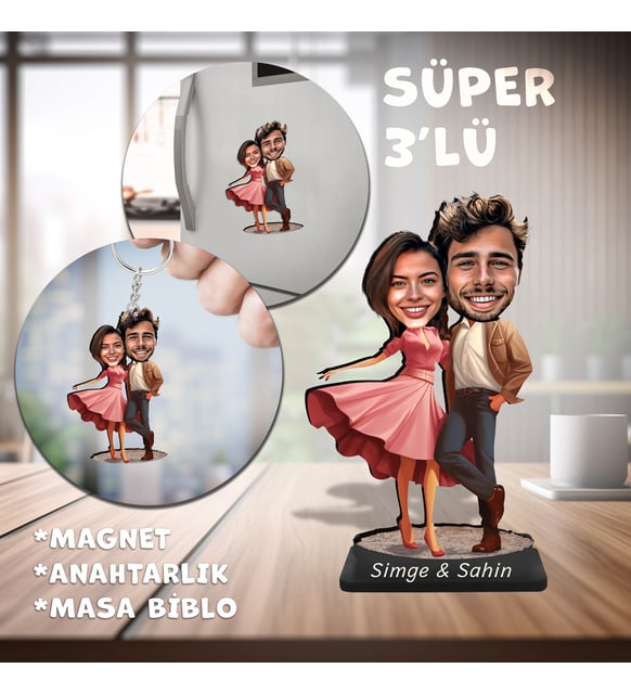 Caricature Gift Shop ® I Kişiye Özel Karikatür Figür I Ahşap Masa Biblo ...