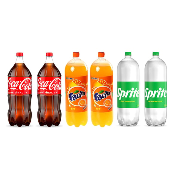 Coca Cola Fanta Sprite 2500 ml 6 lı Karma Paket
