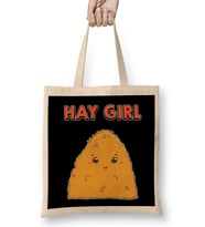 Cute & Funny Hay Girl Bale Of Hay Pun Pickup Line Bez Çanta Uzun Saplı