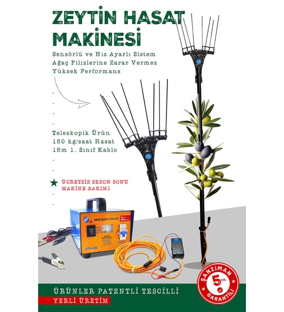 ATLAS PRO ZEYTİN HASAT MAKİNESİ DEVİR AYARLI 200 AMPER AKÜ ŞARJ CİHAZI