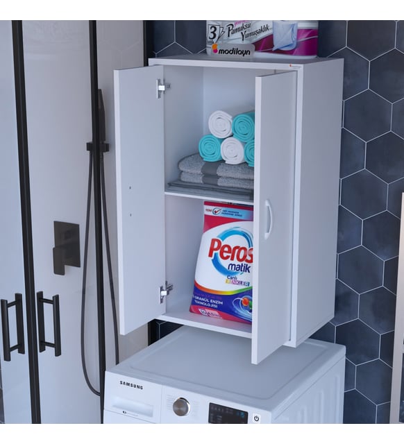 Modilayn 54 x 88,4 x 32,5 cm Çamaşır Makine Üstü Dolabı Banyo Dolabı ...