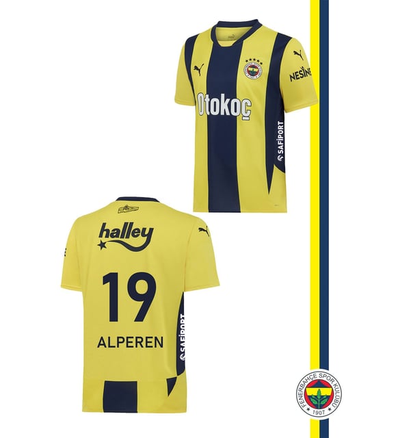 Fenerbahçe Orijinal Unisex Kişiye Özel Forma 2024 Yeni Sezon Sarı ...
