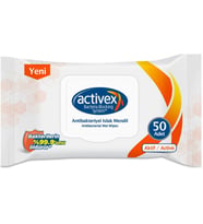 Activex Islak Havlu Mendil Aktif 50 Yaprak Tekli Pk Plastik Kapaklı