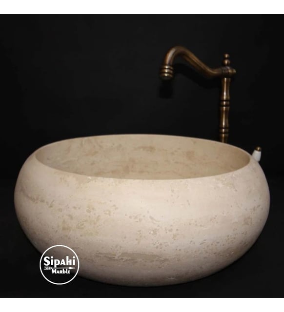 Sipahi Marble Traverten Bombeli Dizayn Lavabo