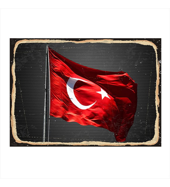 Türk bayrağı Mdf poster