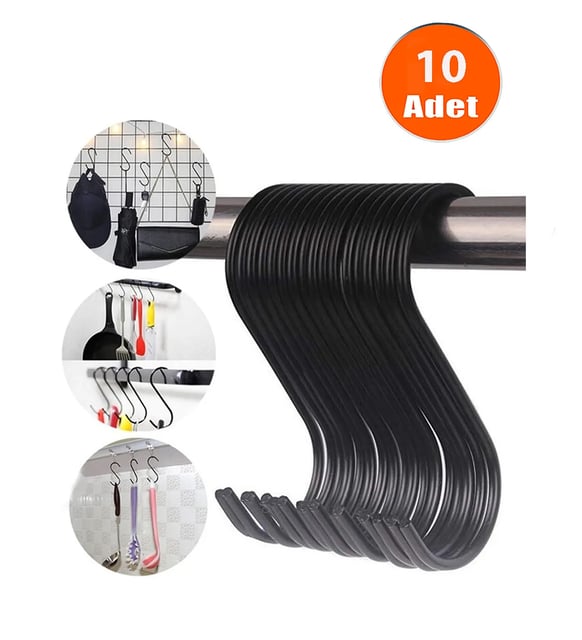 presto carries value... 10 Adet, Siyah Renk, 7,5 Cm, Metal Kanca, S ...