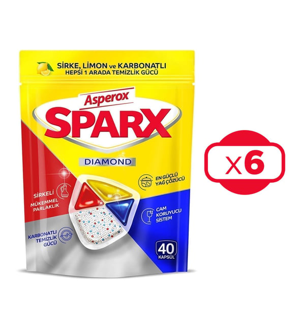 Asperox Sparx Diamond Bulasık Makinesi Kapsulu 40lı 6 Adet