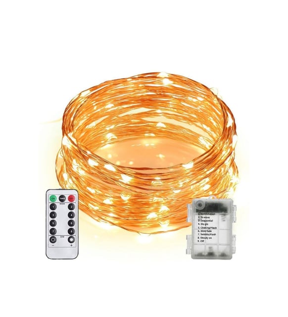 Pil İle Çalışan Peri Tel Led Işık Kumandalı Animasyonlu Pilli Led 10 ...