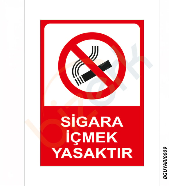 Bizerk Görsel Sigara İçmek Yasaktır İSG Uyarı ve İkaz Levhası 3mm ...