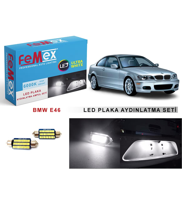 Bmw E46 LED Plaka Aydınlatma Ampul Seti FEMEX Parlak Beyaz