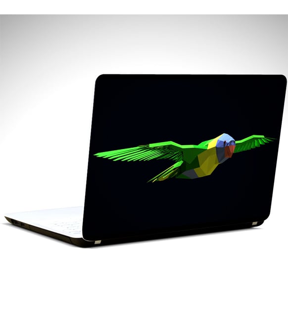 Papağan Low Poly Laptop Sticker 12 İnch (29X24CM)