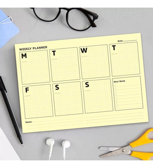 Sarı Sayfalar Haftalık Plan Defter - Yellow Page Weekly Planner