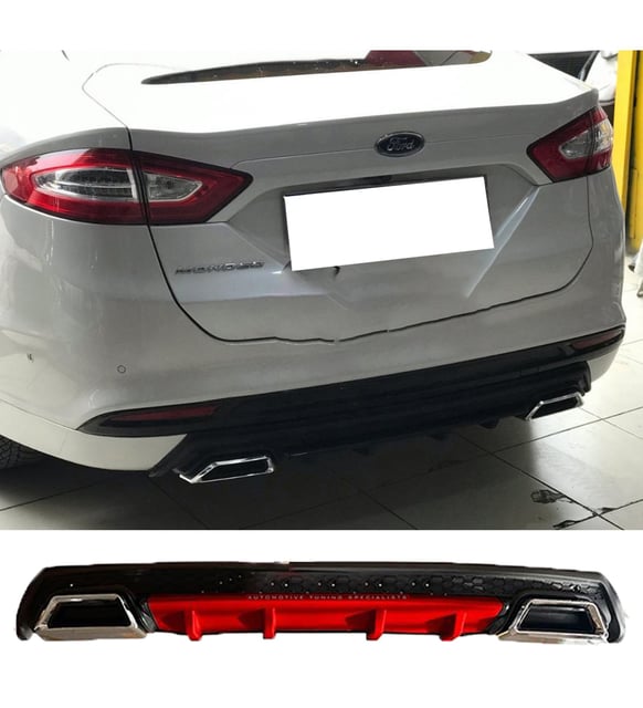 Ford Mondeo Mk4 Kırmızı Difüzör Çiftli Kare Egzoz Görünümlü D Tip Difizör