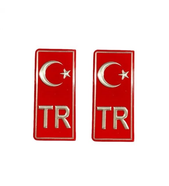 Tr Plaka Stıcker 2'li - Türkiye Plaka Stıcker - Türkiye Plakalık Stickeri