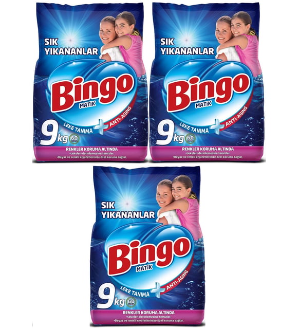 Bingo Matik Toz Çamaşır Deterjanı 27KG Sık Yıkananlar Beyazlar ve ...