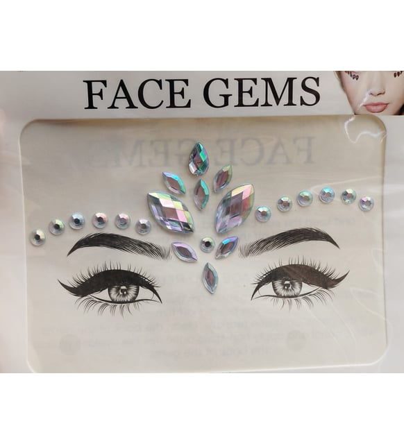 Hologram Kendinden Yapışkanlı Festival Yüz Taşı Sticker / Face Gems